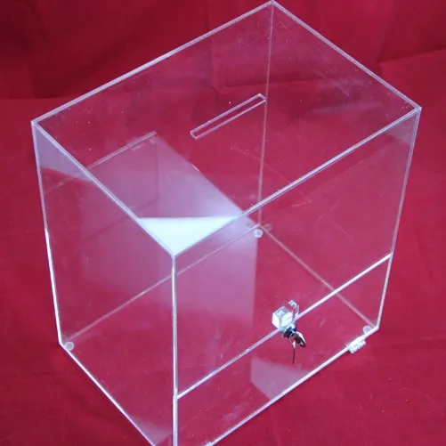 Custom OEM High Clear Acrylic Charity Church Donation Box with Lock and ...