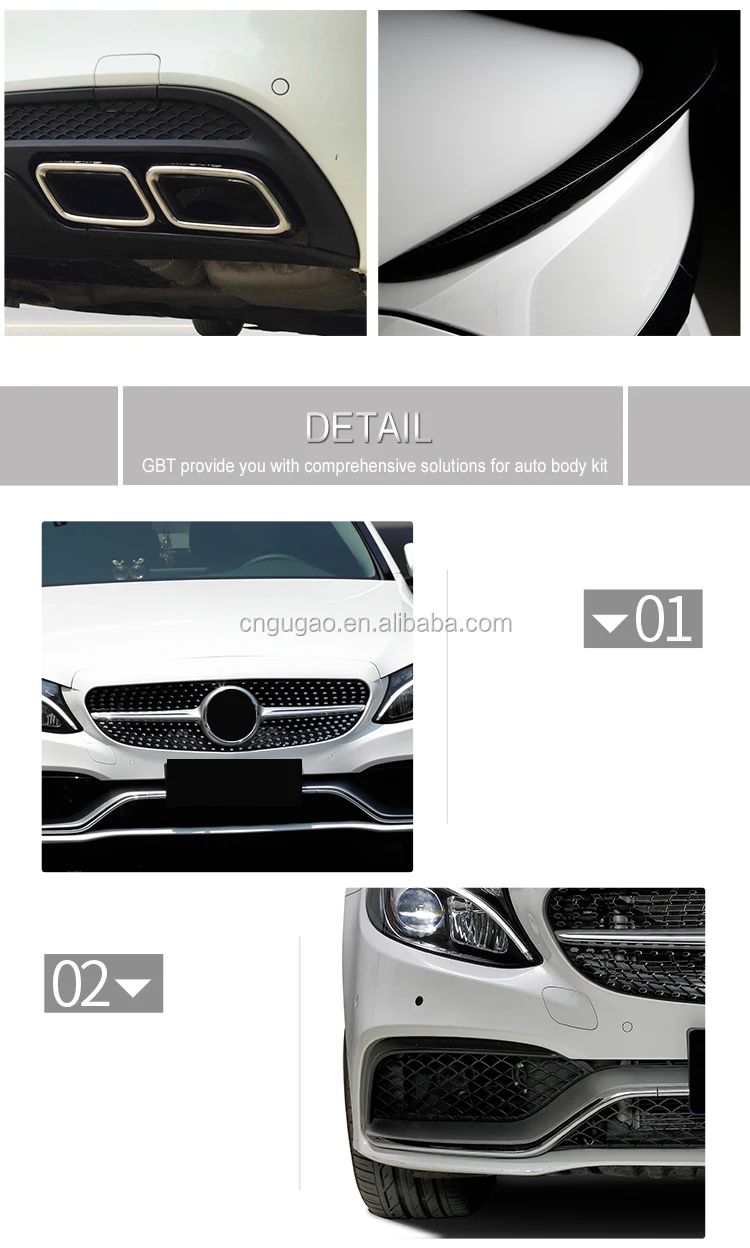 Gbt Facelift Body Kit For 2014-2017 Front&rear Bumper And Air-inlet Grille For Mercedes-benz Amg ...