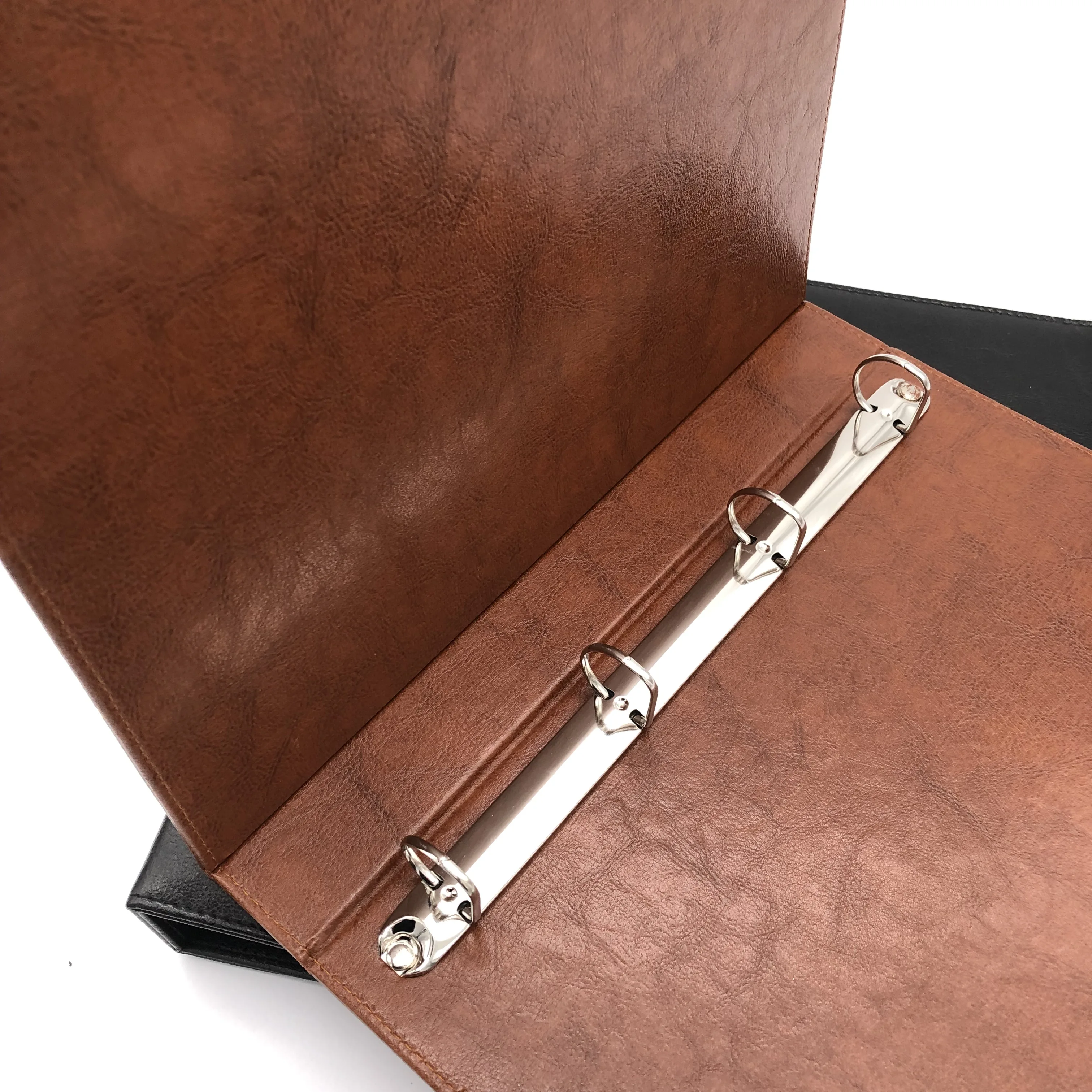 2d Ring Binder Pu Leather Compendium File Folder - Buy 2 O Ring Binder ...