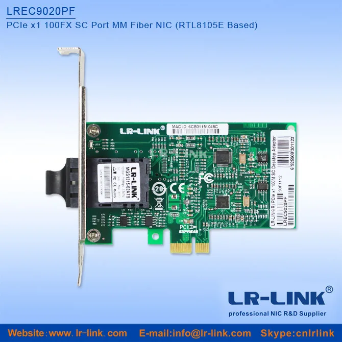 Pcie Intel 82574 Chipset Pci Express X1 100mbps Mm Sc Port Fiber Optic ...