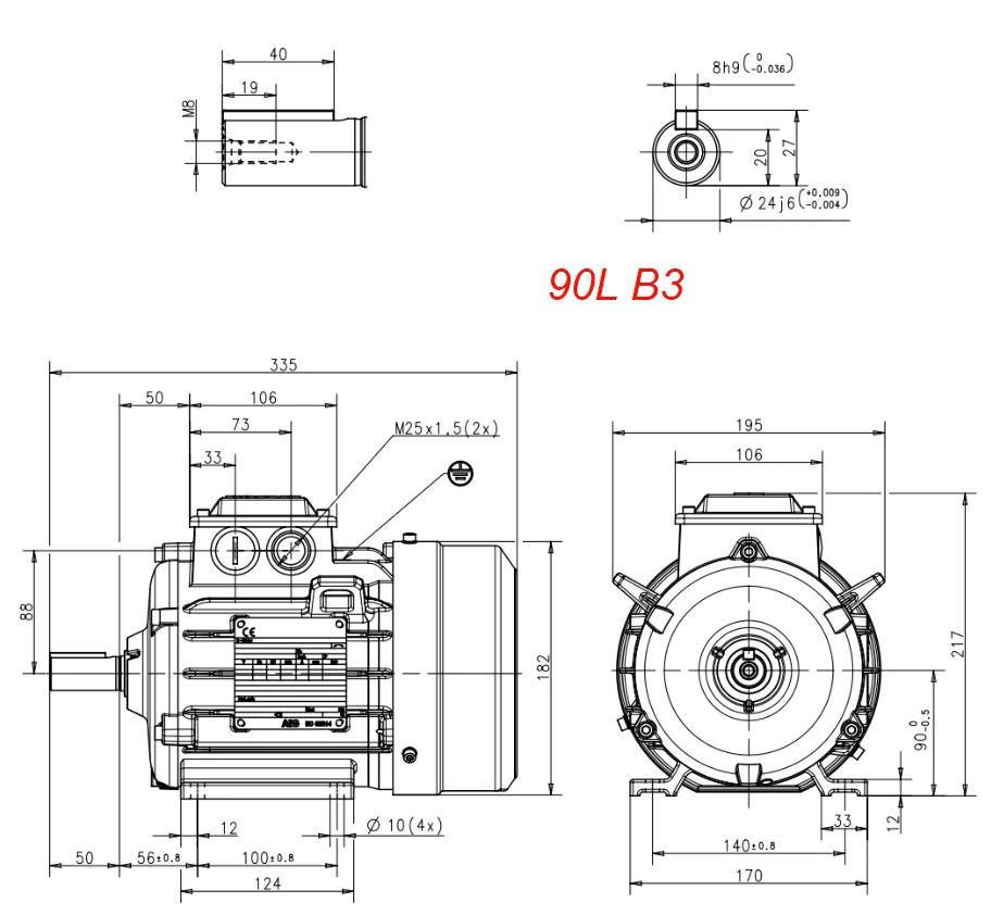 ABB M2BAX 1.5kw Motor - High Efficiency for Industrial Use