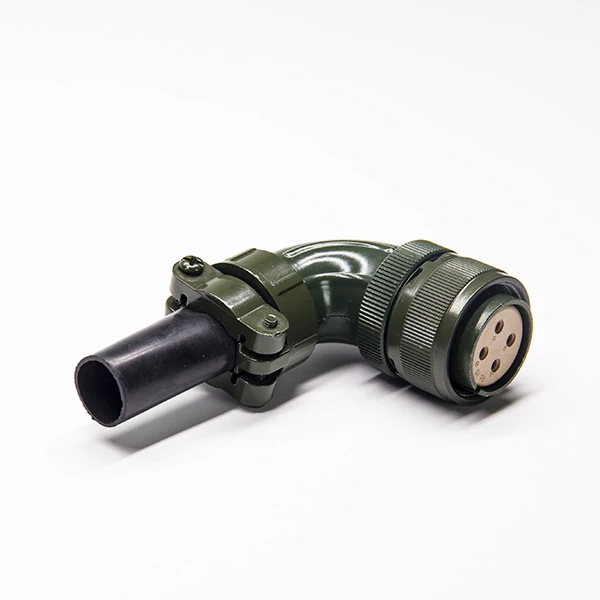 Right Angle Threaded 4 Pin Plug Cable Solder Ms3108a18-10s Amphenol ...