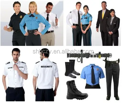 2021 OEM 35%Cotton 65%Polyester Long Sleeve Design White Security Guard ...