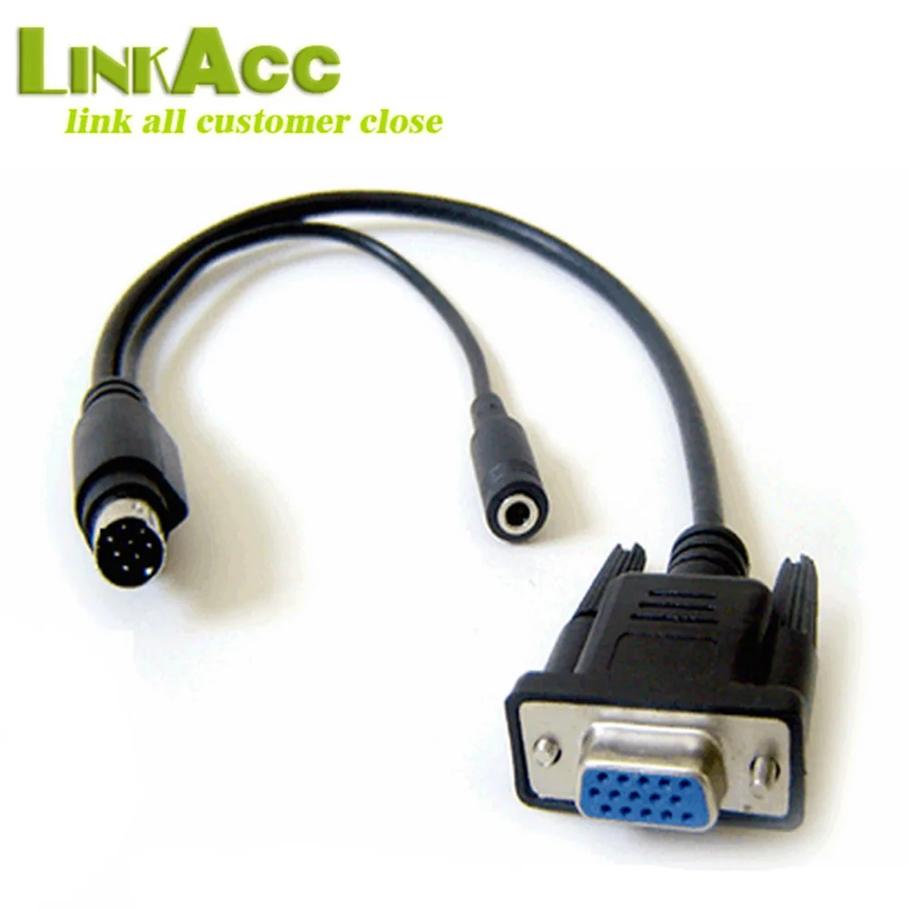 Lkcl730 Mini Din 8-pin To D-sub 15-pin Vga + Audio Video Adapter Cable ...