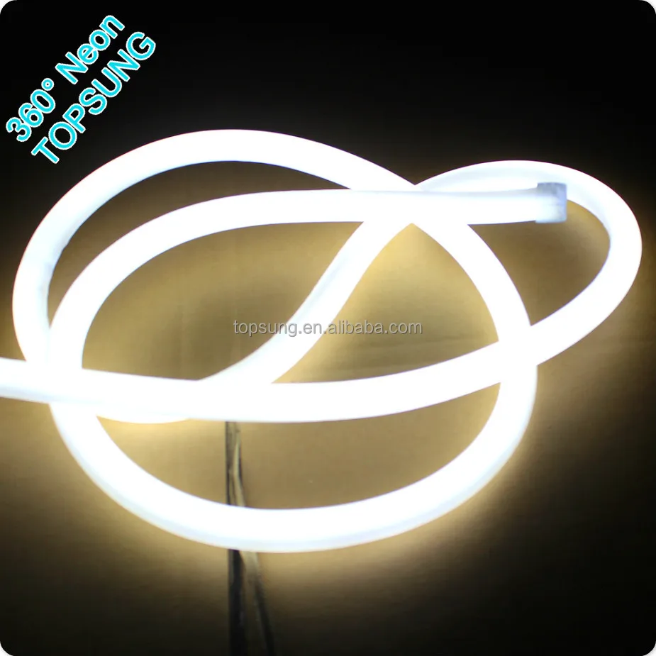 23/25mm 360 Degree Round Neon Lights Continuous Length Flexible Led ...