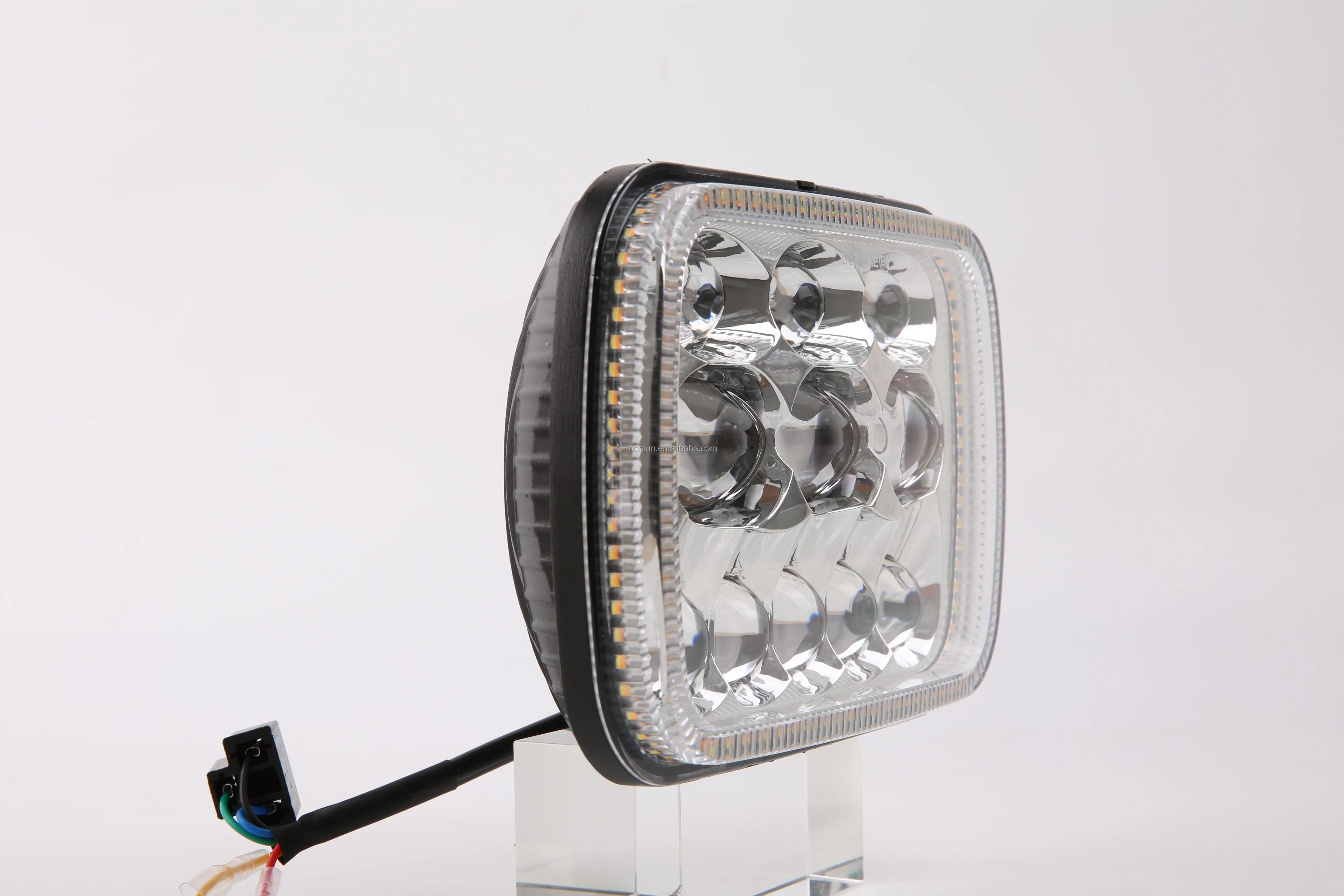 5x7 Inch Square Led Headlight Hi/lo Beam Angel Eyes For Jeep For Gmc ...