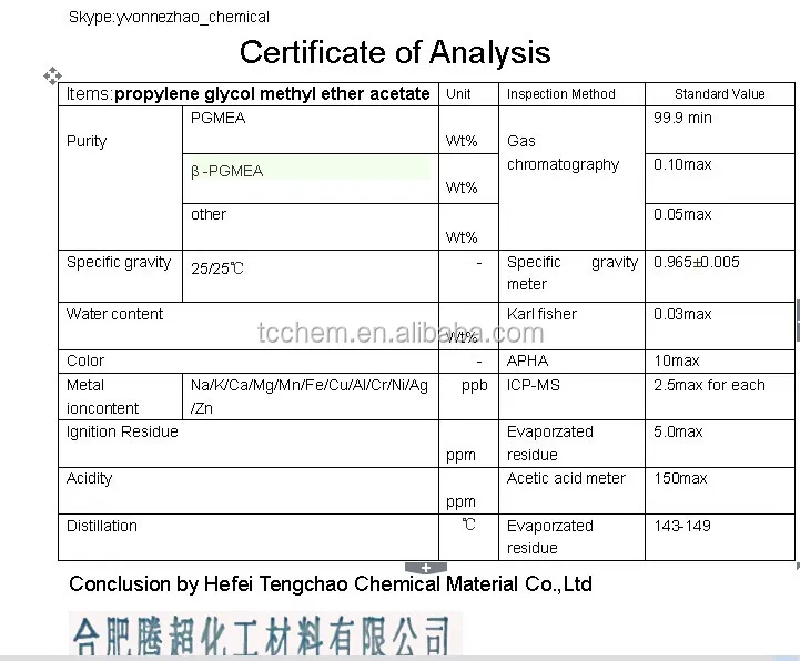 Pgmea Propylene Glycol Methyl Ether Acetate Price Hot Sale - Buy Pgmea ...
