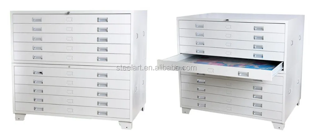 Heavy Duty Combined 5 Drawer A0 Drawing Cabinet - Steelart