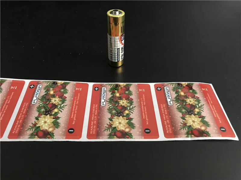 Aaa Cell Battery Packaging Custom Printing Adhesive Label For Alkaline ...