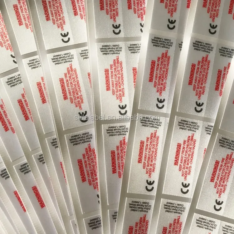 Custom Fancy Adhesive Label Sticker Reusable White Satin Fabric Ribbon ...