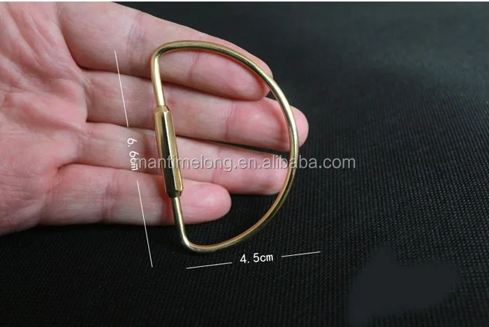 Brass Key Ring Handmade D Shape Key Chain Outdoor Edc Tool - Buy Brass ...
