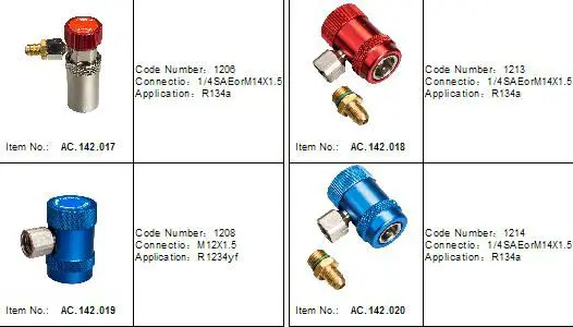 R1234YF Refrigerant Quick Coupler - High & Low Pressure