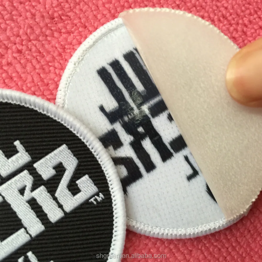 Customized Logo Merrow Border Woven Patch For Hats,Sewing On Woven ...