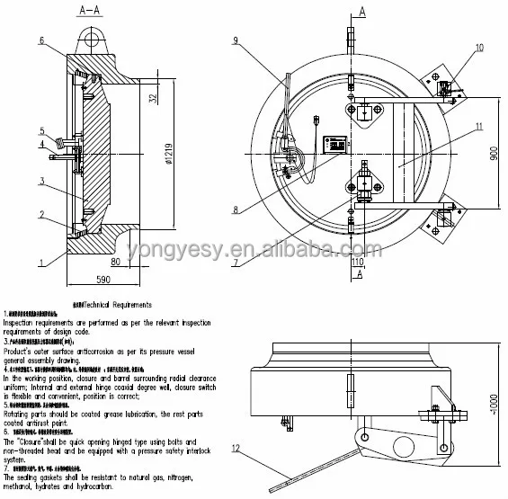 Pressure Vessel Price Bandlock Quick Opening End Closures For Pig ...