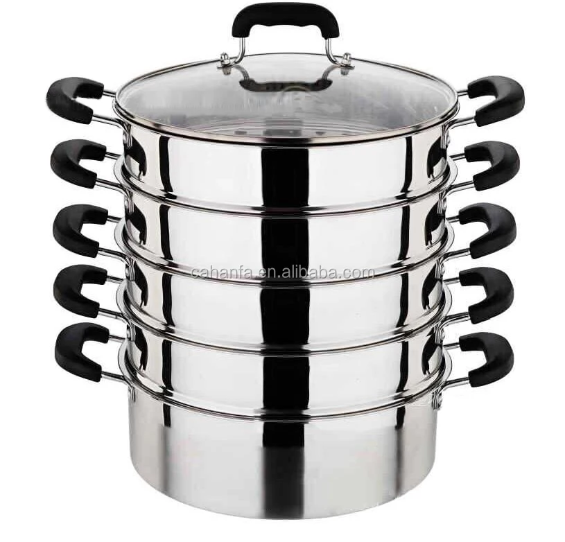 5 Layer Stainless Steel Steamer Set - Durable & Efficient