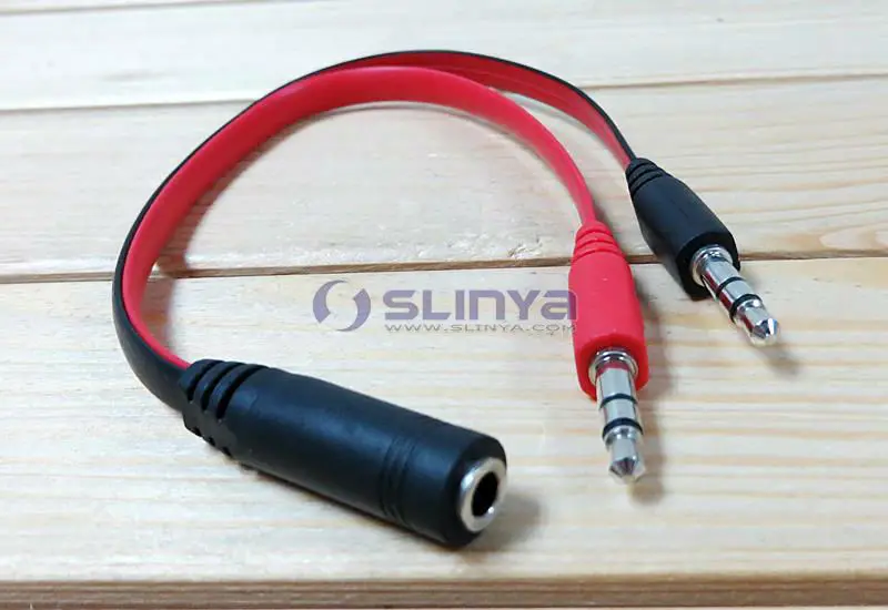 3.5mm Stereo Sound Output Cable Converter Right Left 2 In 1 Stereo Two ...