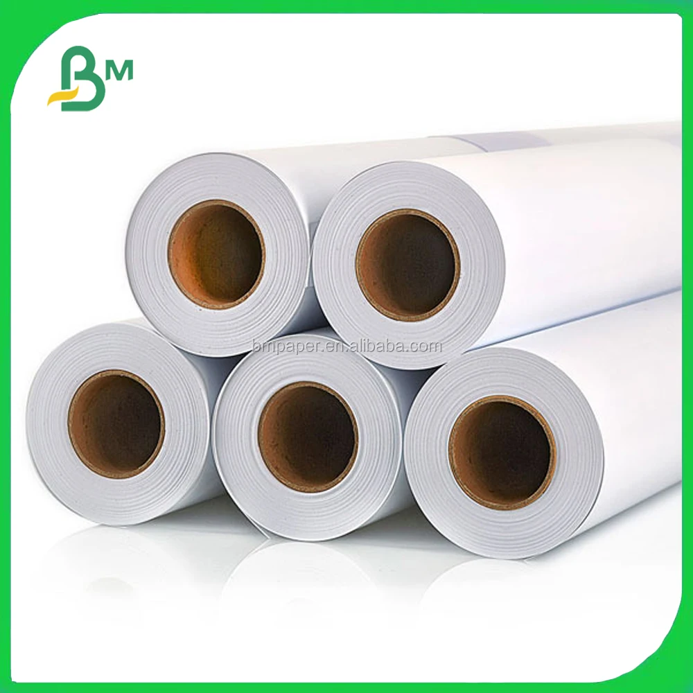 60gsm 70gsm Uncoated Plotter Paper For Inkjet Printing 25kg / Roll ...