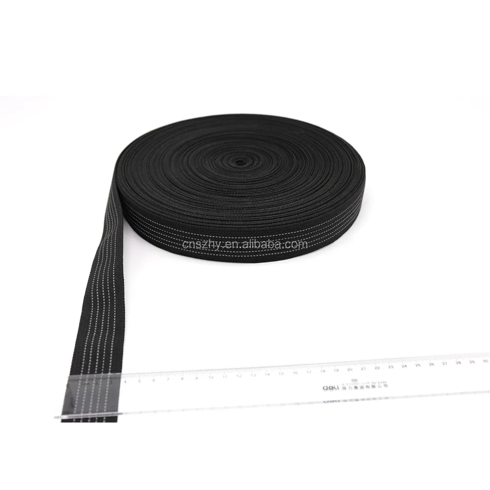 Custom 38mm Pp Colored Reflective Elastic Tape Webbing Strap - Buy ...