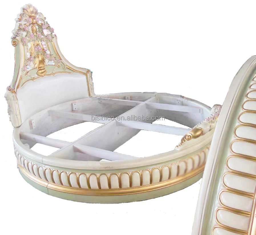 Bisini New Classical Ialian Style Round Bed,Solid Wood Antique Hand ...