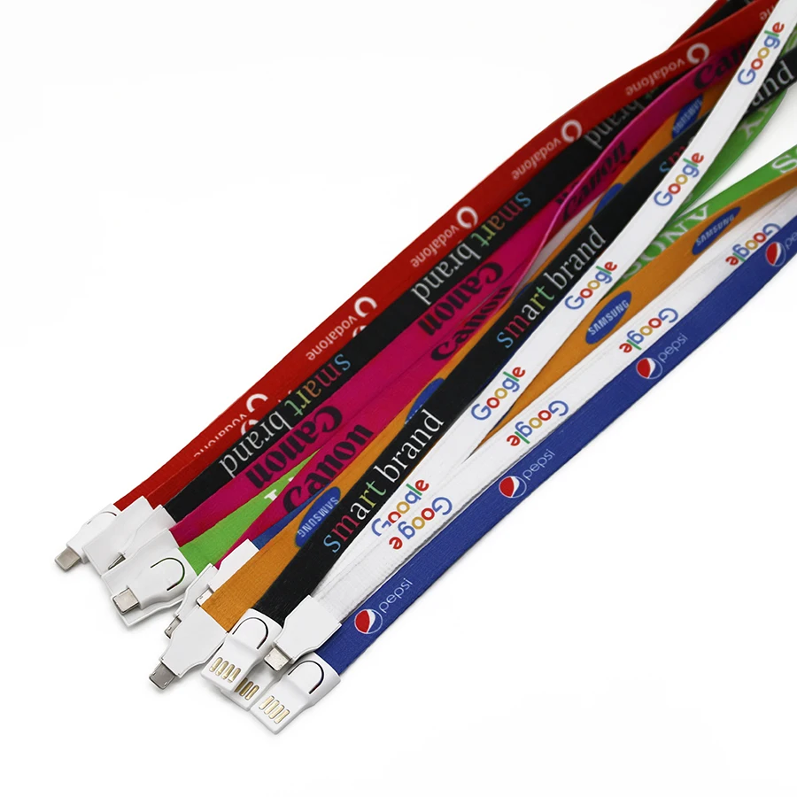 2021 New Id Card Holder Lanyard Charging Cable With Heat Transfer Logo ...