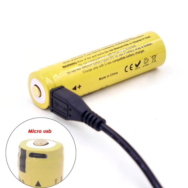 Usb Rechargeable Battery 18650 2600mah 3.7v Rechargeable Lithium ...