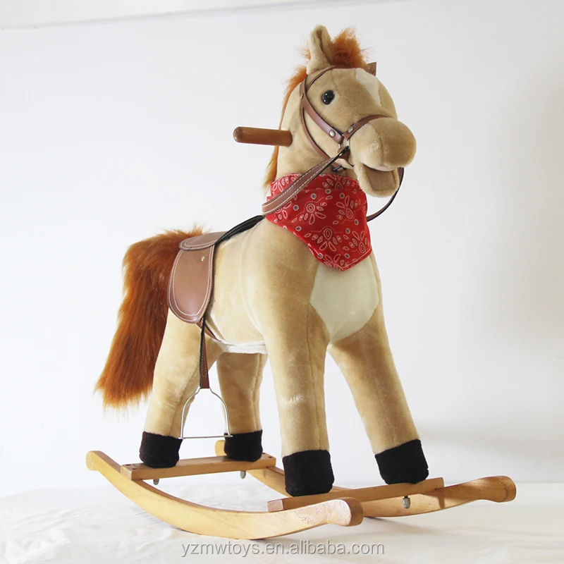 Ride on Toy Style Plush Rocking Horse for Kids & Adults