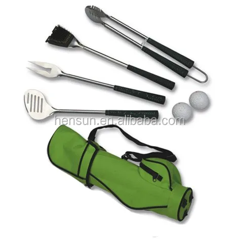 Grill Tools - Golf BBQ Set of 6 Pcs - Durable & Convenient