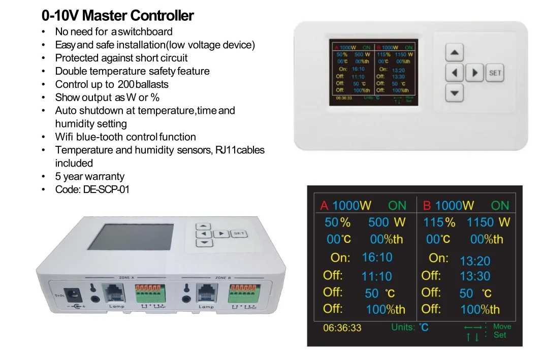 0-10v Master Controller Timer Greenhouse System Grow Light