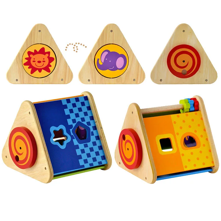 Daycare Center Reggion Gift Kids Wooden Triangle Shaped Toys Activity ...
