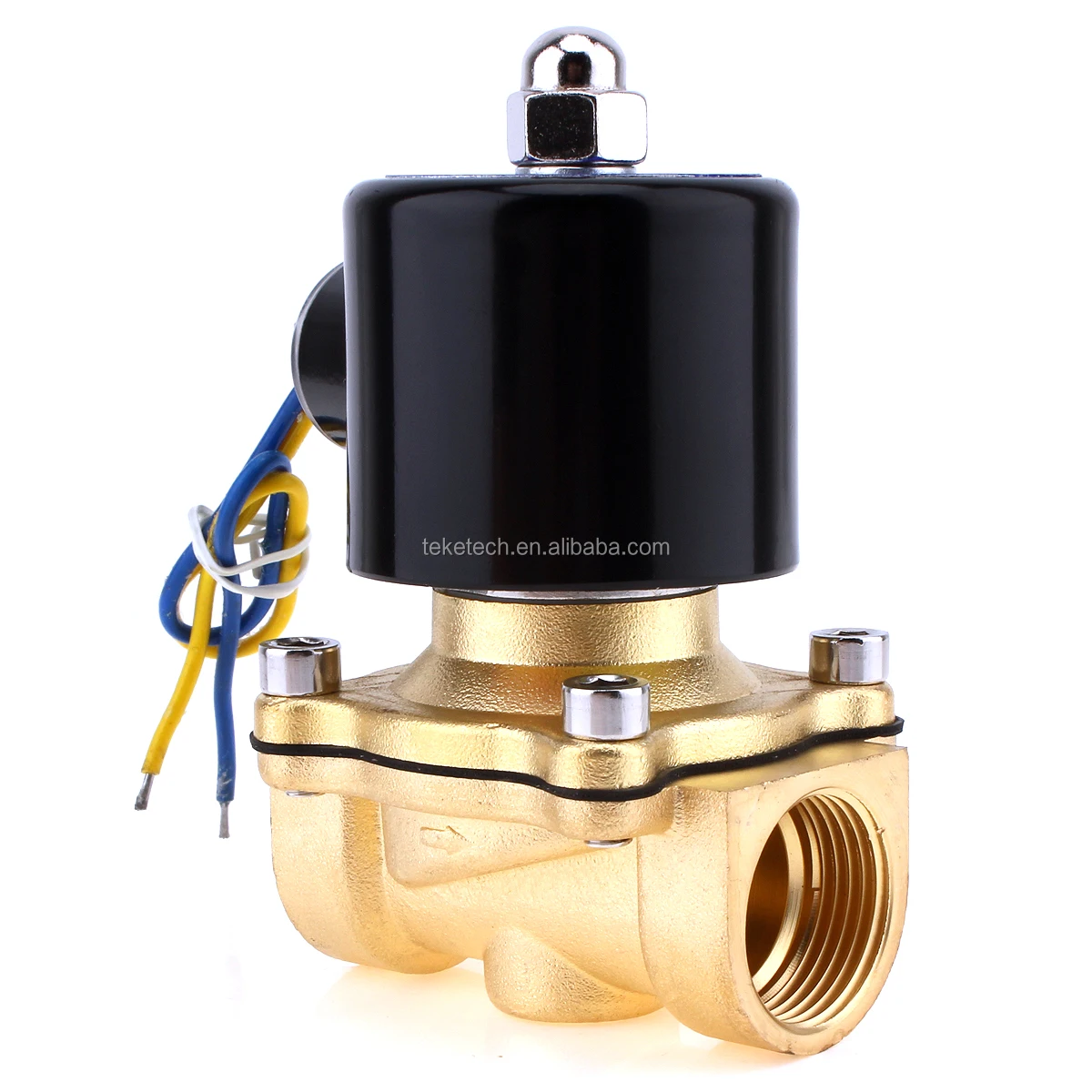 12V Diesel Fuel Solenoid Valve - Brass, Normally Closed