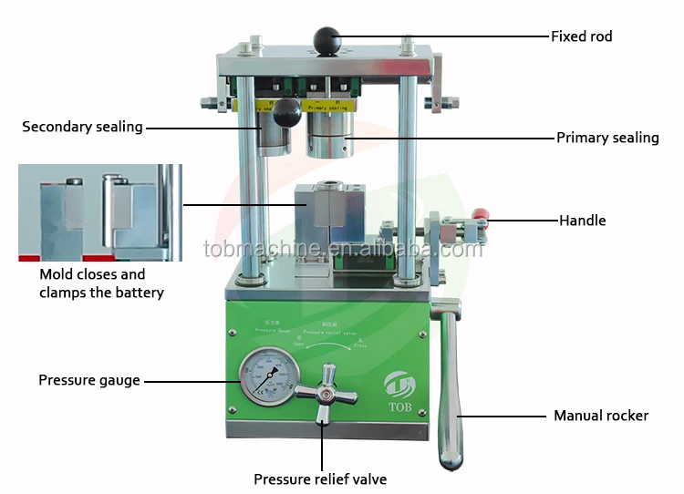 Cylinder Cell Battery Hydraulic Sealing Crimping Machine With Two ...