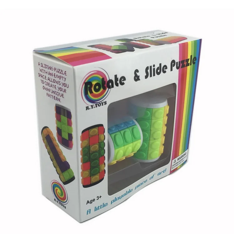 Cube Puzzle Plastic - Rotate and Slide Magic Puzzle