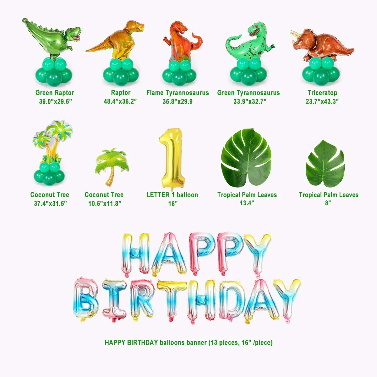 Dinosaur Party Supplies Dino Birthday Party Decorations Kit For Kids Birthday Party First ...