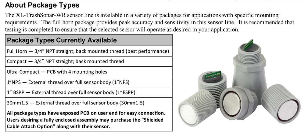 Ip67 Ultrasonic Sensor With Analog Rs232 I2c Output For Tank Level Environments Distance Object
