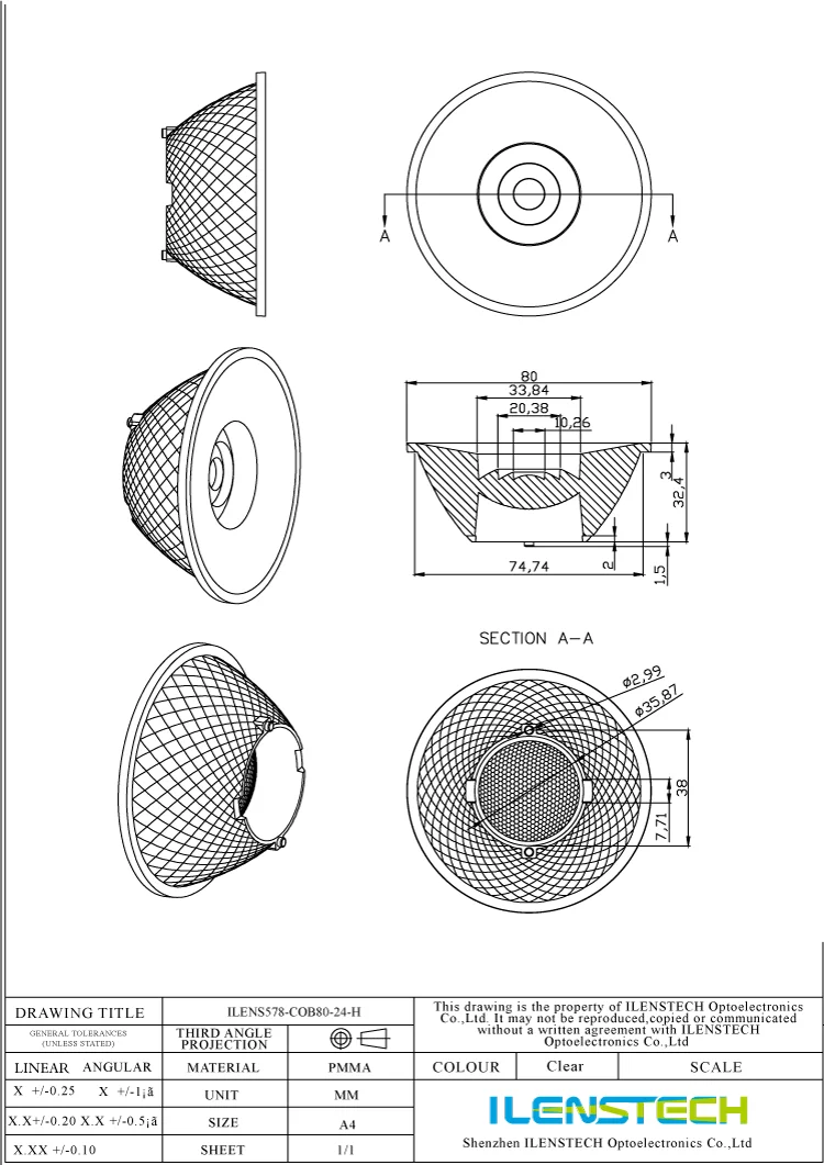 ilenstech 24 degree cob lens for wholesale /cob led lens for commercial ...