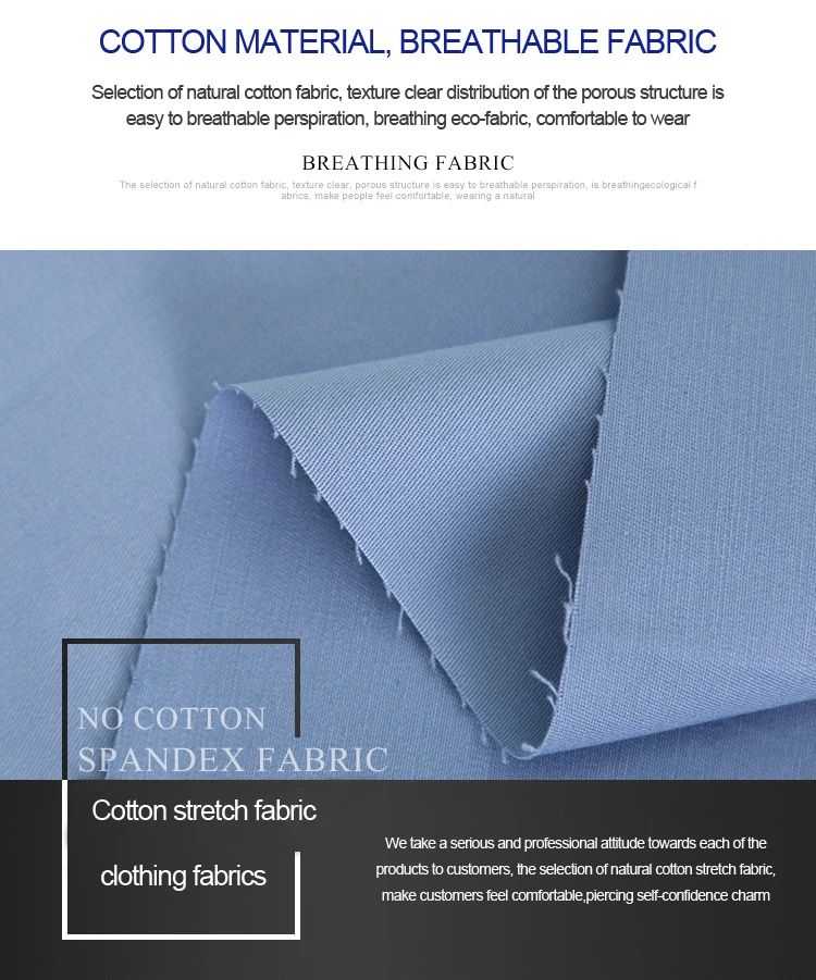 97% Cotton 3% Spandex - Durable and Stretchy Fabric