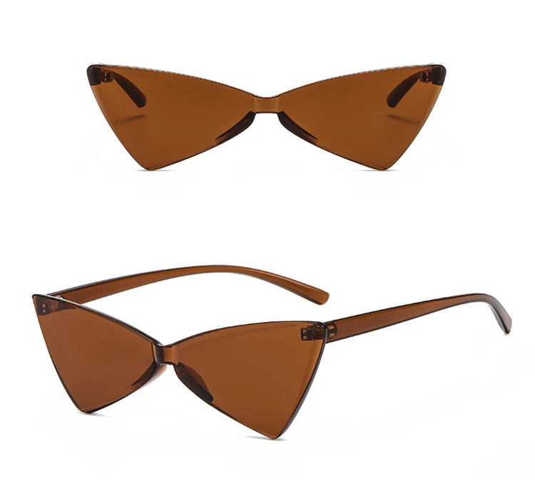 10452 Superhot Eyewear 2018 Cateye Thick Rimless Sun Glasses Fashion