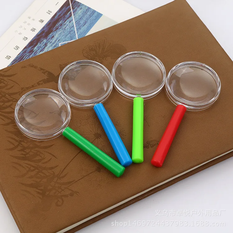 Children Magnifier Toys Assorted Colors Mini Plastic Magnifying Glass ...