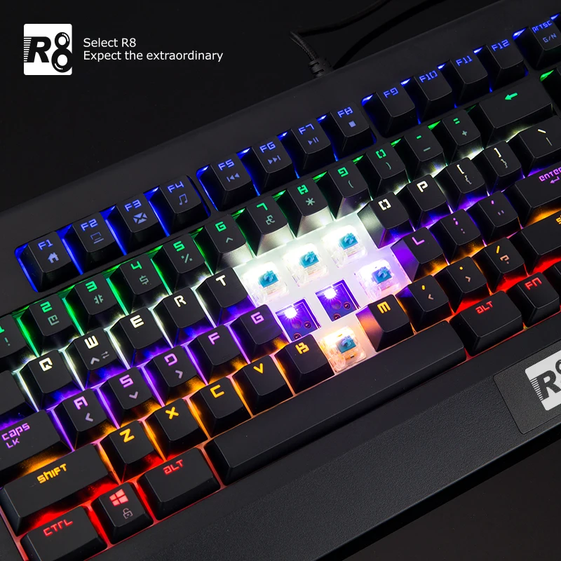 R8 LED Gaming Keyboard - Illuminate Laptop with 1000000 Key Lifespan