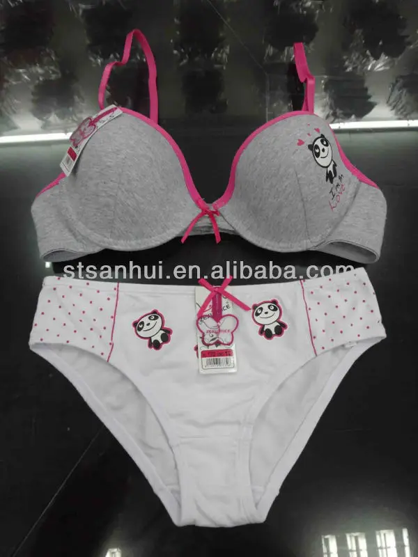 Lovely Cartoon Panda Junior Bra Set - Buy Junior Bra Set,Cartoon Junior ...