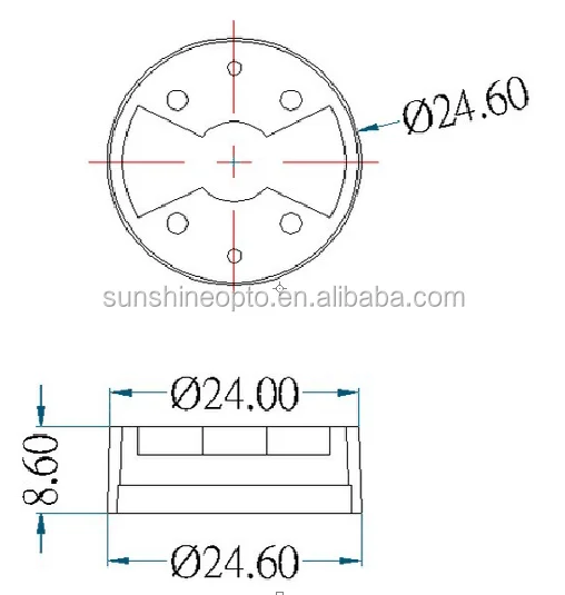 5-60 DEGREE Plano Convex PMMA LED Lens 23mm SINGLE LENS 1W 3W