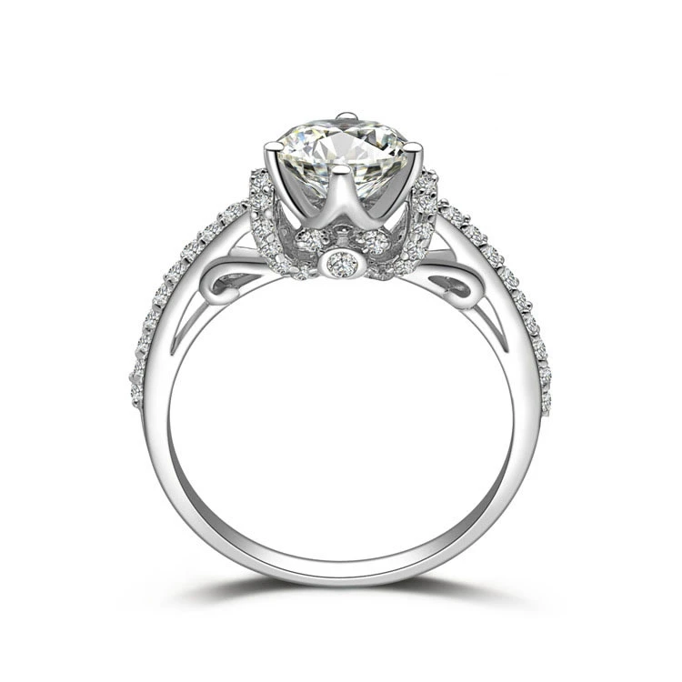 Xj-03 5925 Silver Diamond 925 Silver Wedding Jewelry Ring Price 1 Carat ...