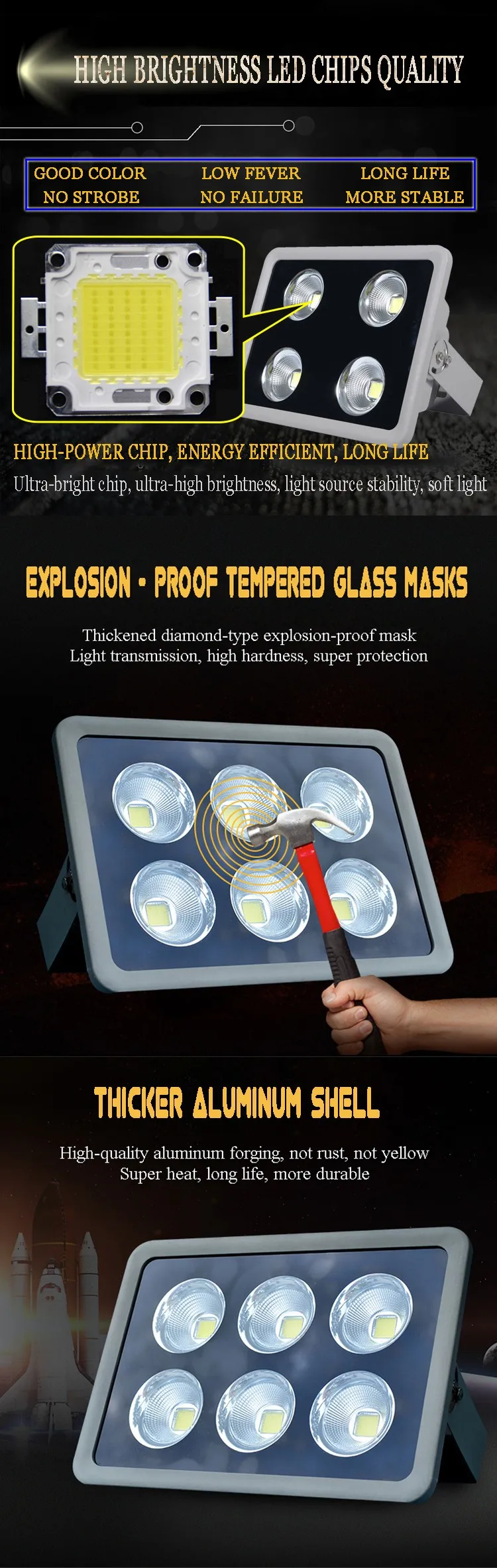 Ip66 Waterproof Focus Lighting Aluminum 150w Led Flood Light Outdoor ...