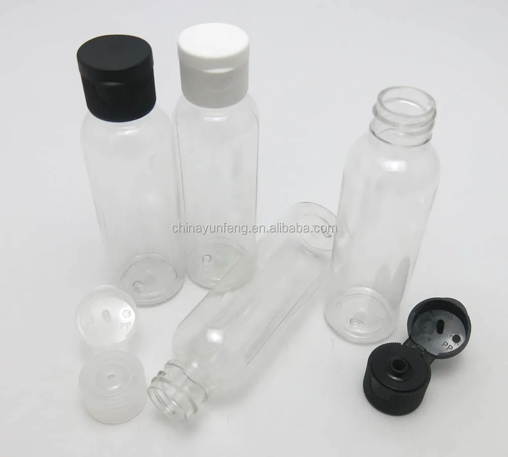 Refillable 60ml Clear Plastic Bottle With Flip Off Cap,2oz Shampoo ...