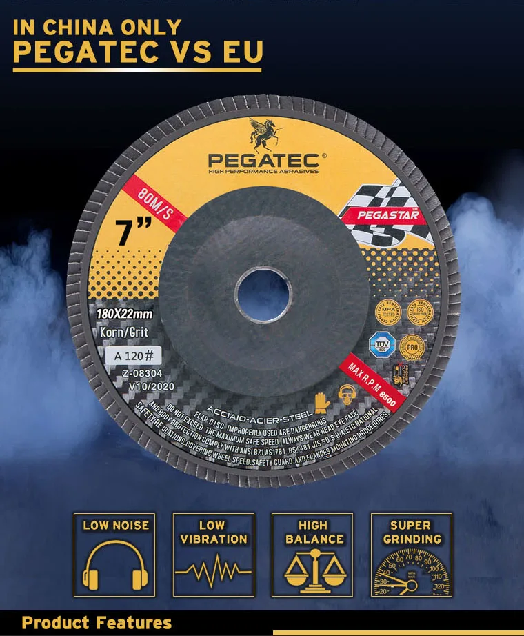 PEGASTAR 7 Inch Flap Disc - High Performance for Metalwork