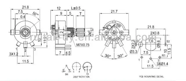 [dy] Spring Return Rotary Potentiometer Single 100k Potentiometer With ...