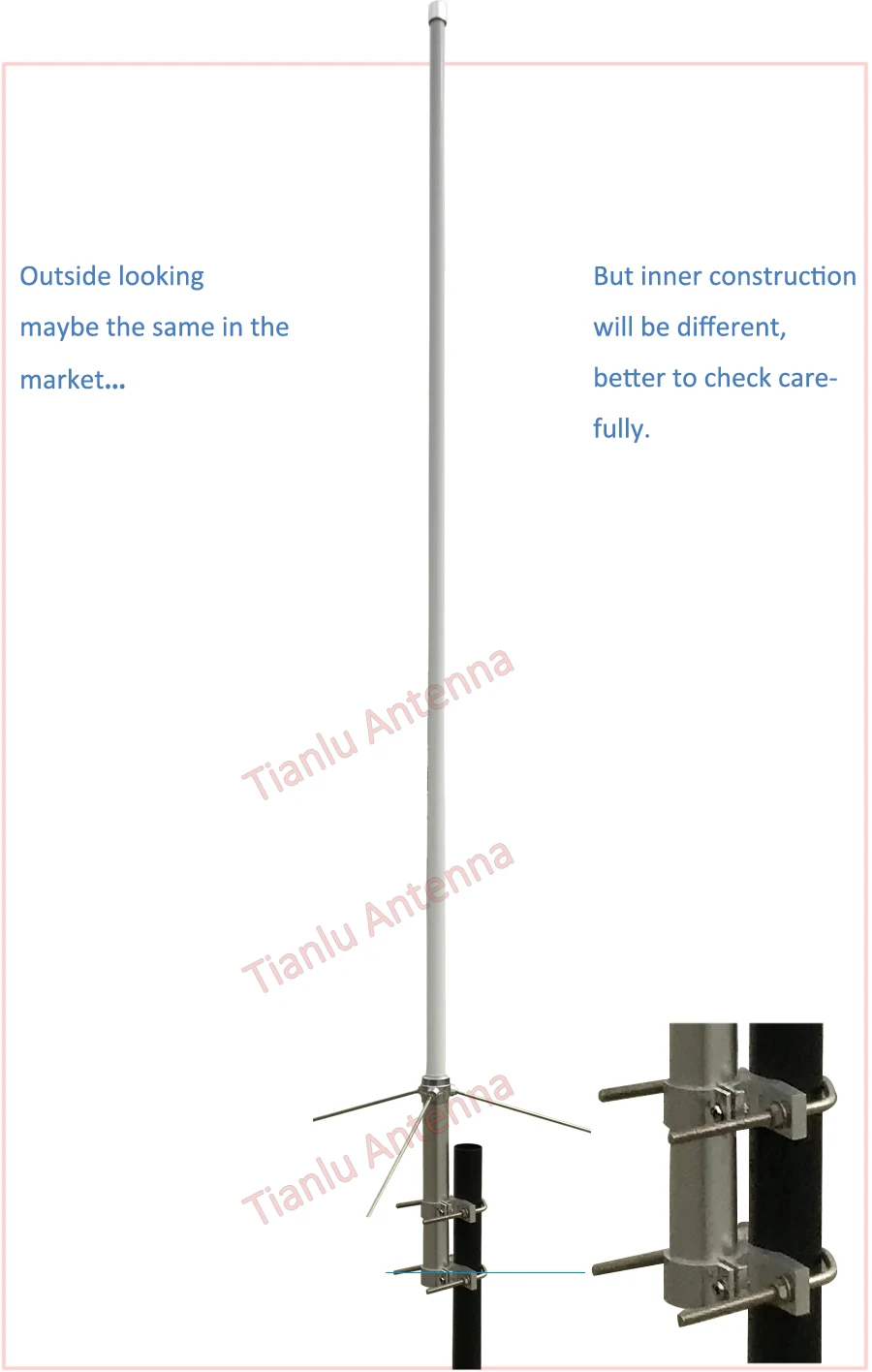 Bc200 Commercial Fixed Uhf Base Station Antenna With Cutting Chart 430 ...