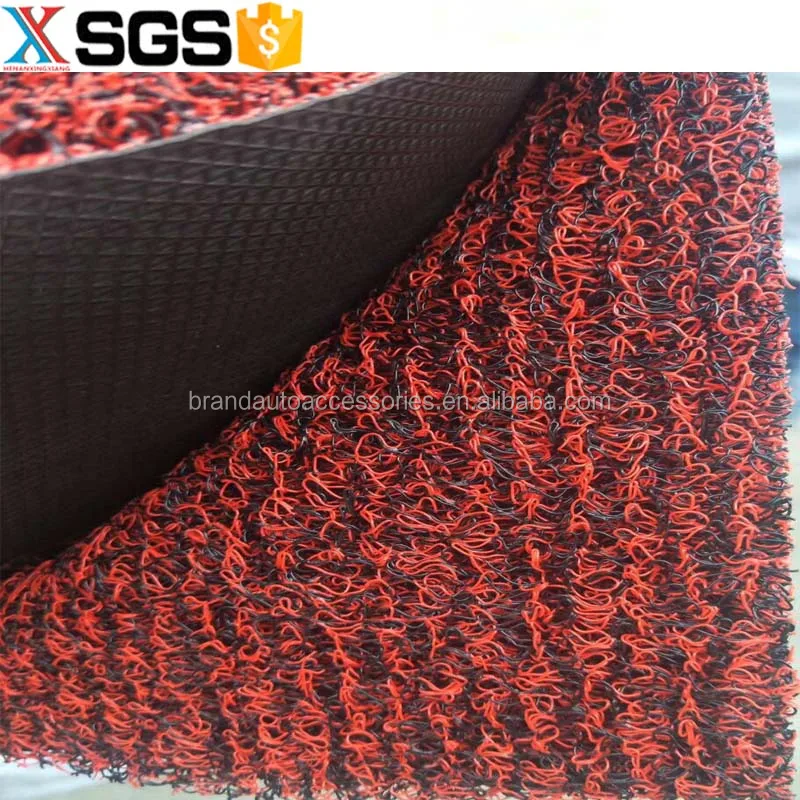 Pvc Anti-slip Top Cutting Spaghetti Pvc Coil Car Mat With Spike Backing ...