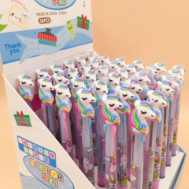 Cute Unicorn Ball Pen Cartoon Candy 3 Colors Doll Ballpoint Pen - Buy ...