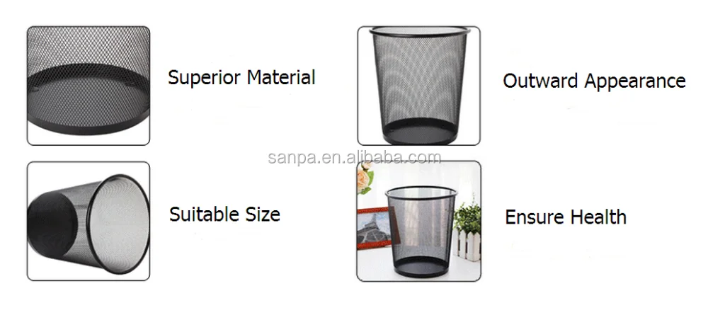 Office Modern Metal Mesh Round Waste Bin - Buy Cleaner Brush,Wire Mesh ...